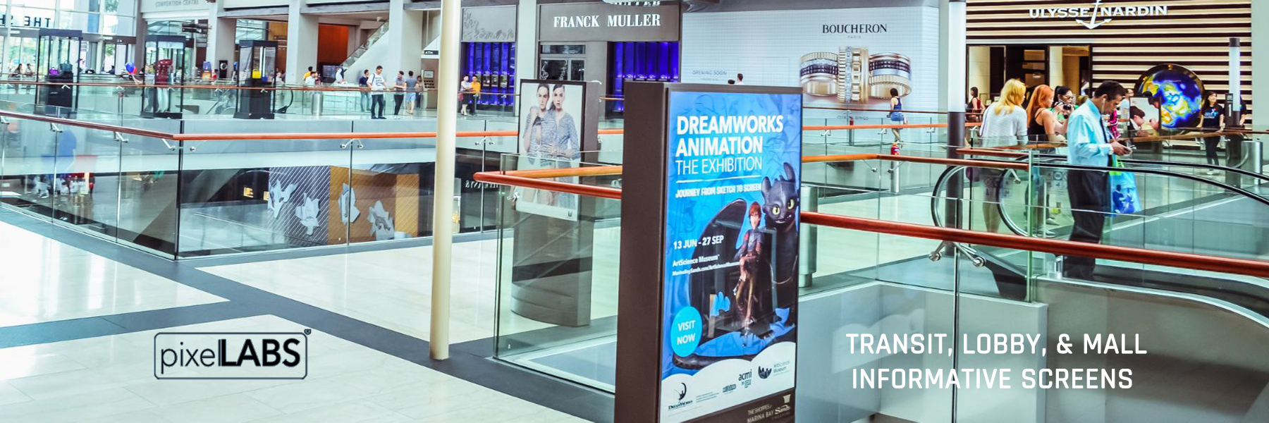 TRANSIT, LOBBY, & MALL INFORMATIVE SCREENS – Pixel Labs